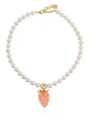 Casablanca Strawberry Pendant Necklace - White