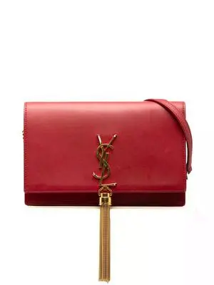 Saint Laurent 2017 Monogram Kate Tassel Wallet On Chain - Red