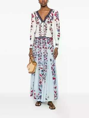 Farm Rio Floral-print Pleated Skirt