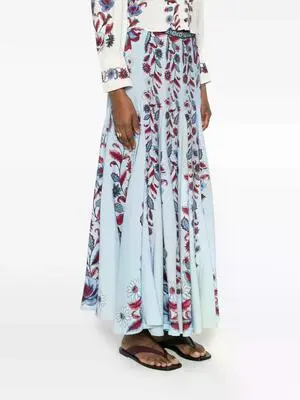 Farm Rio Floral-print Pleated Skirt
