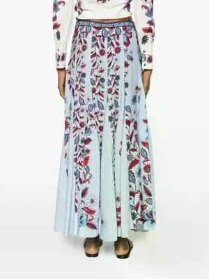 Farm Rio Floral-print Pleated Skirt