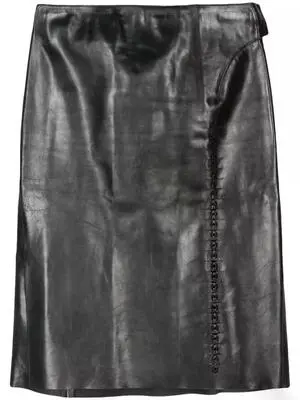 Gucci 2010s Leather Midi Skirt
