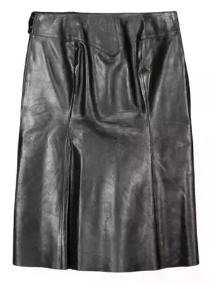 Gucci 2010s Leather Midi Skirt