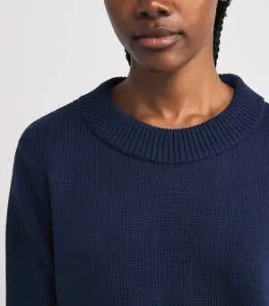 WITH NOTHING UNDERNEATH Wool Devon Sweater - Navy