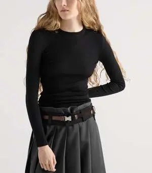 Prada Ribbed Wool Sweater - Black