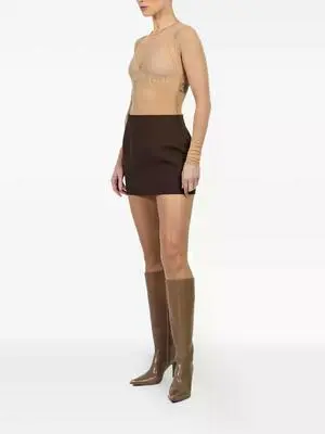 Wardrobe.NYC Zip-fastening Mini Skirt - Brown