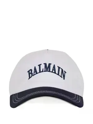 Balmain Embroidered Cotton Cap - White