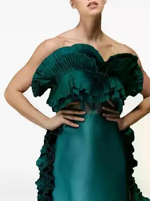 THA SEEN Ruffle-trim Maxi Dress