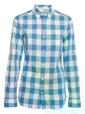 Burberry Check-pattern Cotton Shirt - Blue