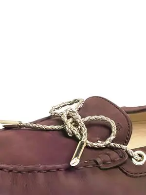 TOD'S Bow Nubuck-leather Loafers - Brown