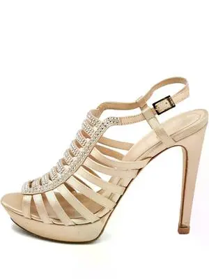 Fendi Crystal-embellished Platform Sandals - Neutrals