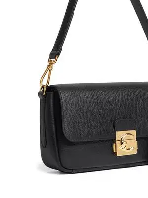 COCCINELLE C-me Lock Logo Shoulder Bag - Black