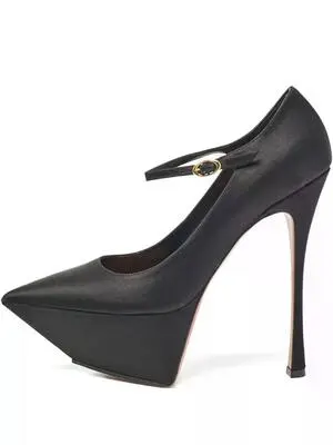 Amina Muaddi 160mm Satin Platform Pumps