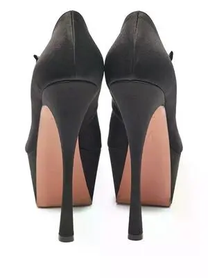 Amina Muaddi 160mm Satin Platform Pumps