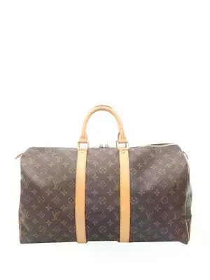 LOUIS VUITTON 2002 Monogram Keepall 45 Satchel - Brown