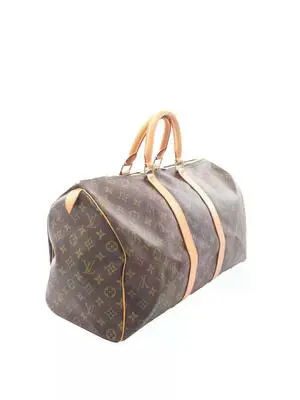 LOUIS VUITTON 2002 Monogram Keepall 45 Satchel - Brown