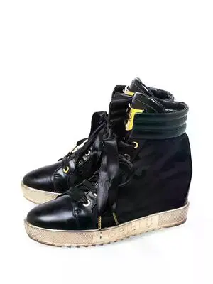 LORIBLU Leather Wedge Sneakers