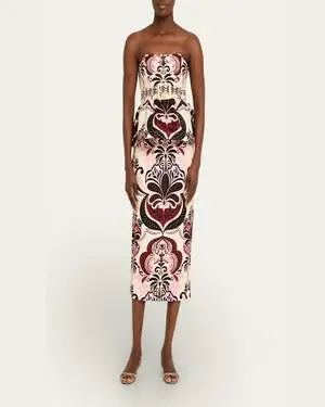 Cara Cara Tilda Strapless Floral Peplum Top