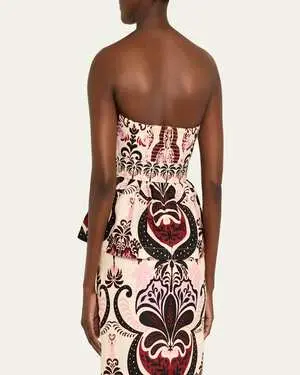 Cara Cara Tilda Strapless Floral Peplum Top