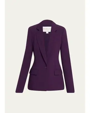 Michael Kors Tailored Single-Button Blazer Amethyst