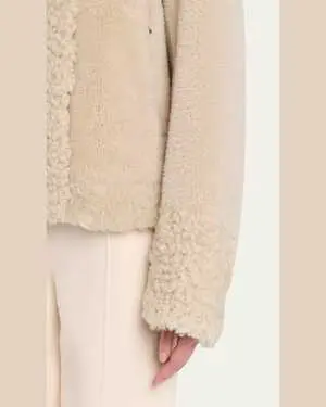 Moncler Gobain Shearling Jacket - Light Beige