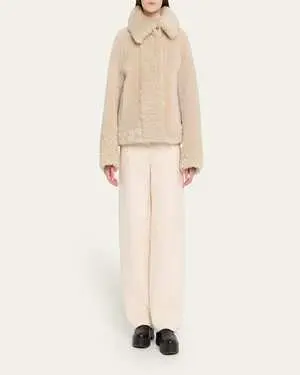 Moncler Gobain Shearling Jacket - Light Beige