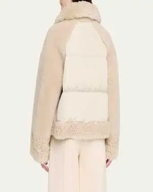 Moncler Gobain Shearling Jacket - Light Beige