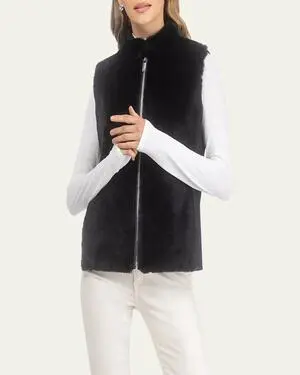 Gorski Lamb Shearling Vest With Loro Piana Wool