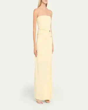 Simkhai Emma Draped Strapless Dress