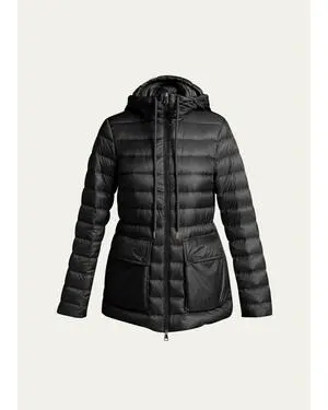 Moncler Jasmin Hooded Short Down Parka - Black