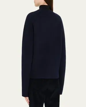 TOTEME Hammered Button Wool-blend Cardigan - Navy
