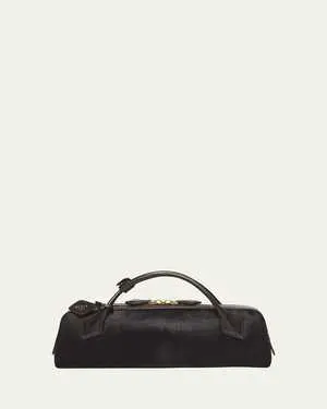 Alaïa Elongated Calf Hair Clutch - Chocolate