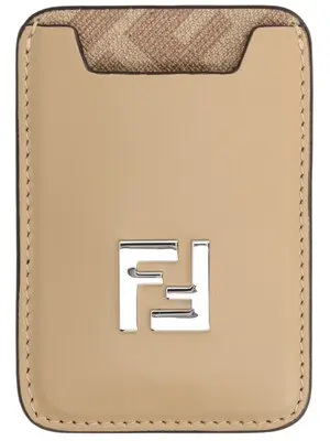 Fendi Card Holder With Logo - Beige