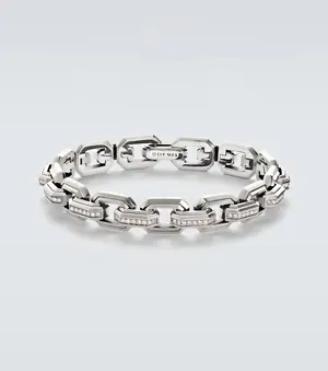 David Yurman Sterling Chain Bracelet With Diamonds - Silver