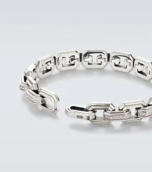 David Yurman Sterling Chain Bracelet With Diamonds