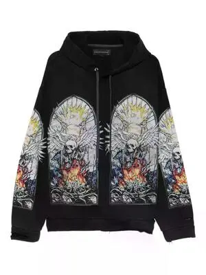 WHO DECIDES WAR Skull-print Hoodie
