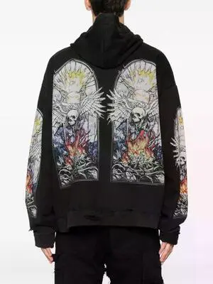 WHO DECIDES WAR Skull-print Hoodie