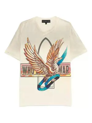 WHO DECIDES WAR BY EV BRAVADO Graphic-print T-shirt - Neutrals
