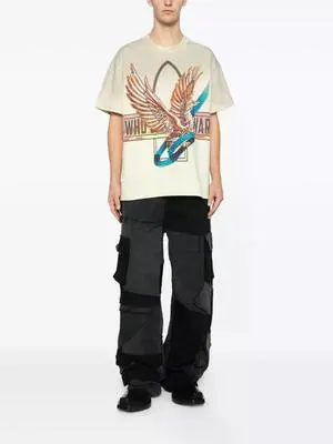 WHO DECIDES WAR Graphic-print T-shirt - Neutrals