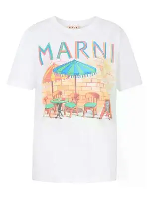Marni Postcard-print Short-sleeve T-shirt - White