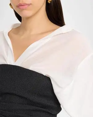 JBQ Ambria Pleated Wrap Top - Midnight