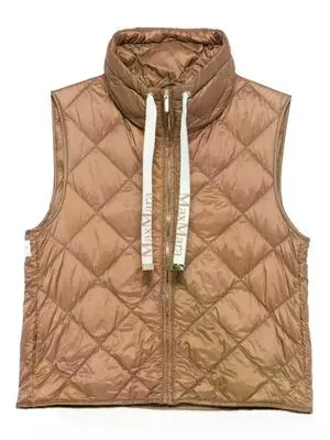 Max Mara Quilted Zip Up Waistcoat - Brown