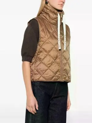 Max Mara Quilted Zip Up Waistcoat - Brown