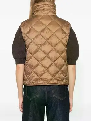 Max Mara Quilted Zip Up Waistcoat - Brown