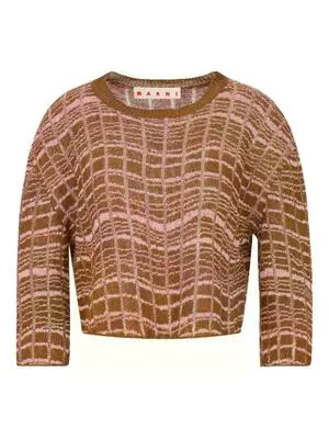 Marni Jacquard Pattern Laddered Sweater