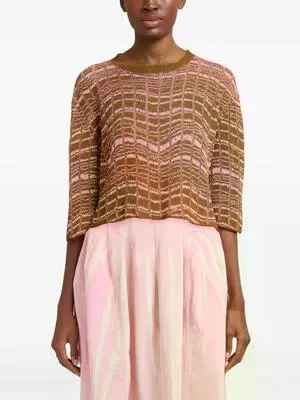 Marni Jacquard Pattern Laddered Sweater