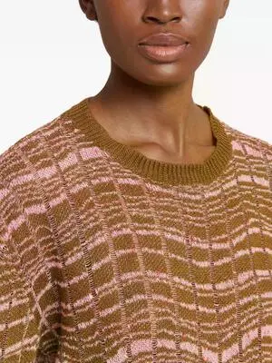 Marni Jacquard Pattern Laddered Sweater