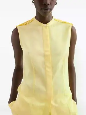 JIL SANDER Ruffled Stand-collar Shirt