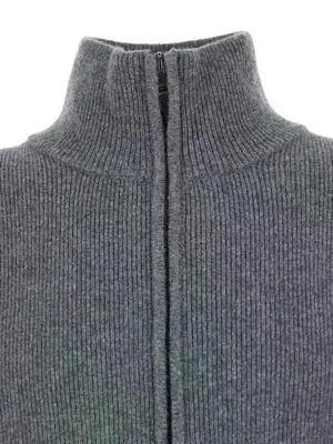 ROBERTO COLLINA High Neck Ribbed Knit Cardigan
