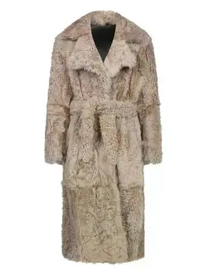 LUDOVIC DE SAINT SERNIN Shearling Belted Coat
